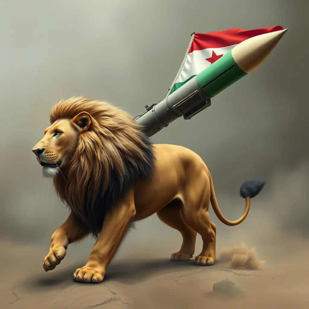 أسد يحمل علم اليمني - بيكاسو الخليج | Gulf Picasso