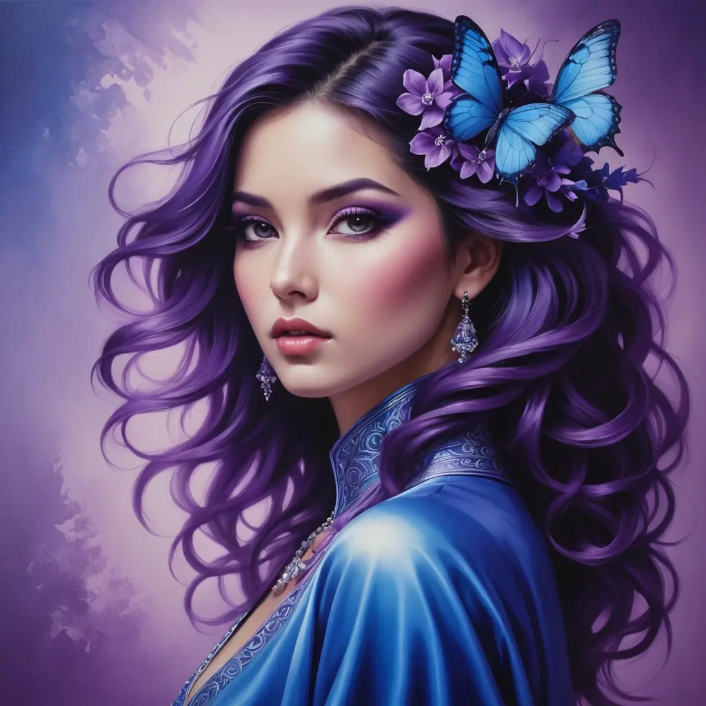 Pangs in blue-violet aesthetic art - Gulf Picasso | بيكاسو الخليج