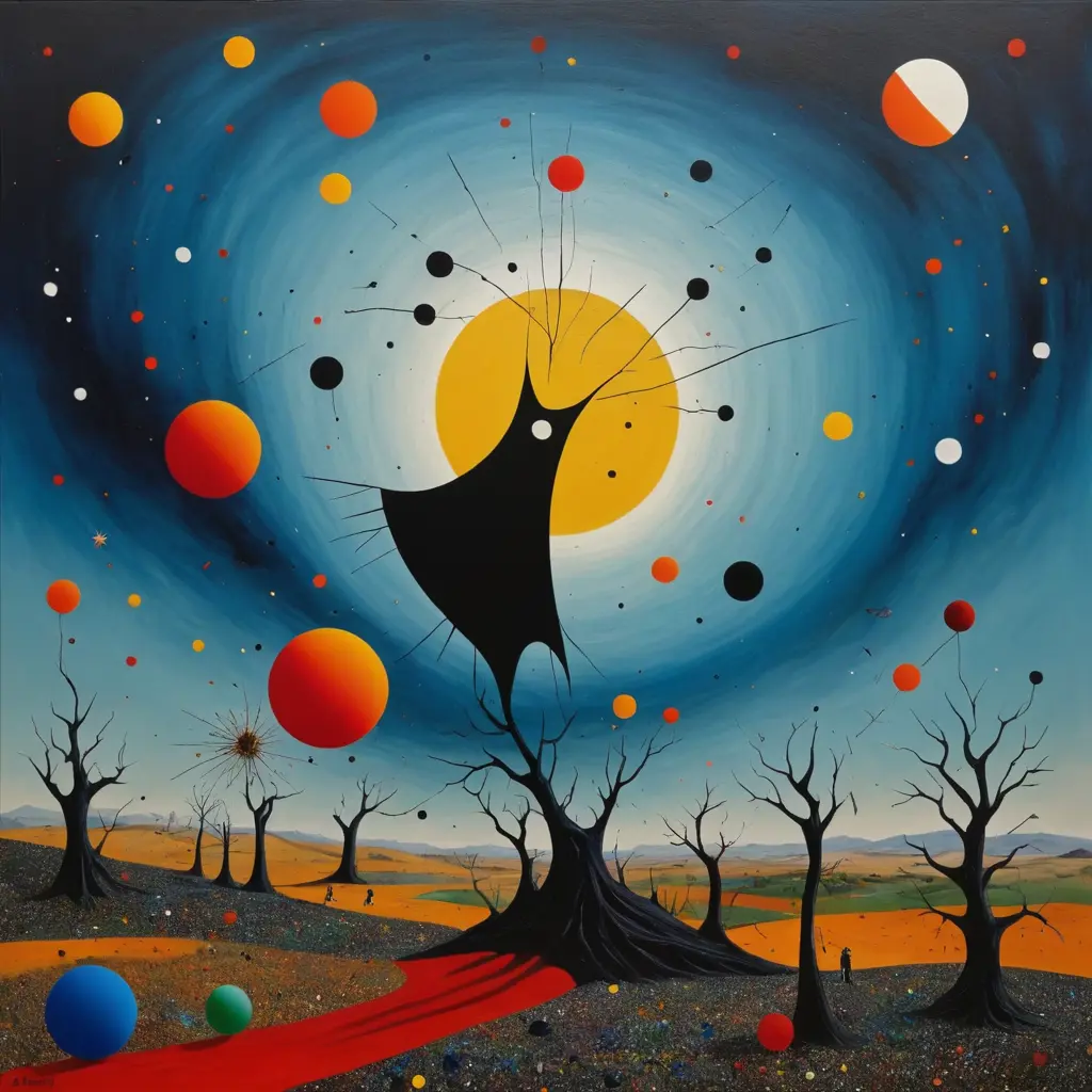 create a nightmare, abstract surrealism, - Gulf Picasso | بيكاسو الخليج