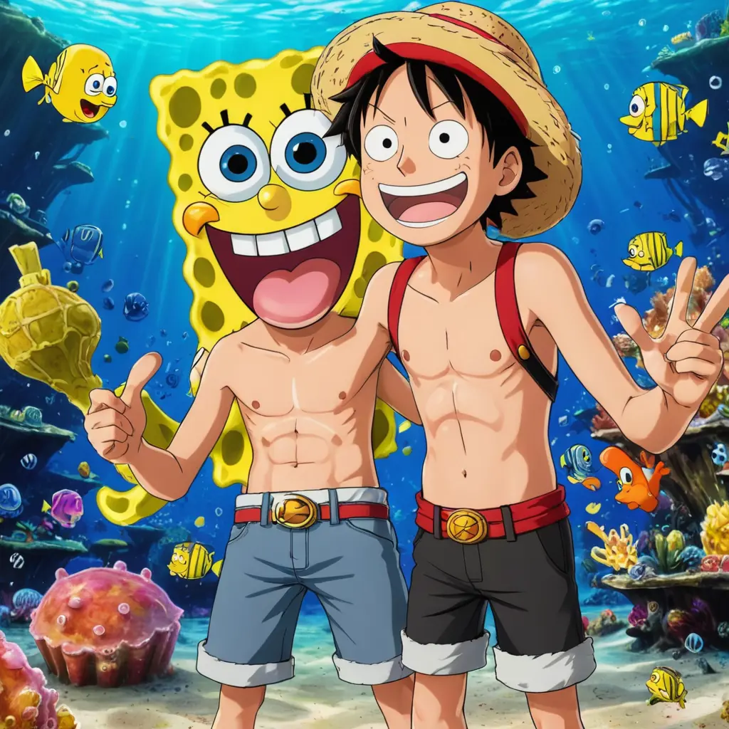 لوفي مع سبونج بوب - بيكاسو الخليج | Gulf Picasso