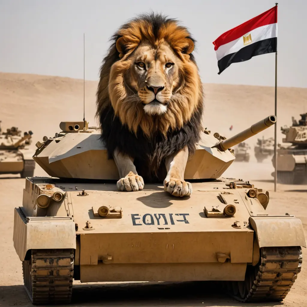 اسد ضخم مصري يلبس علم - بيكاسو الخليج | Gulf Picasso