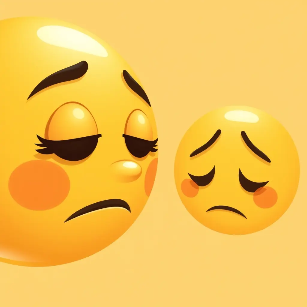 "An emoji-style yellow face with - Gulf Picasso | بيكاسو الخليج