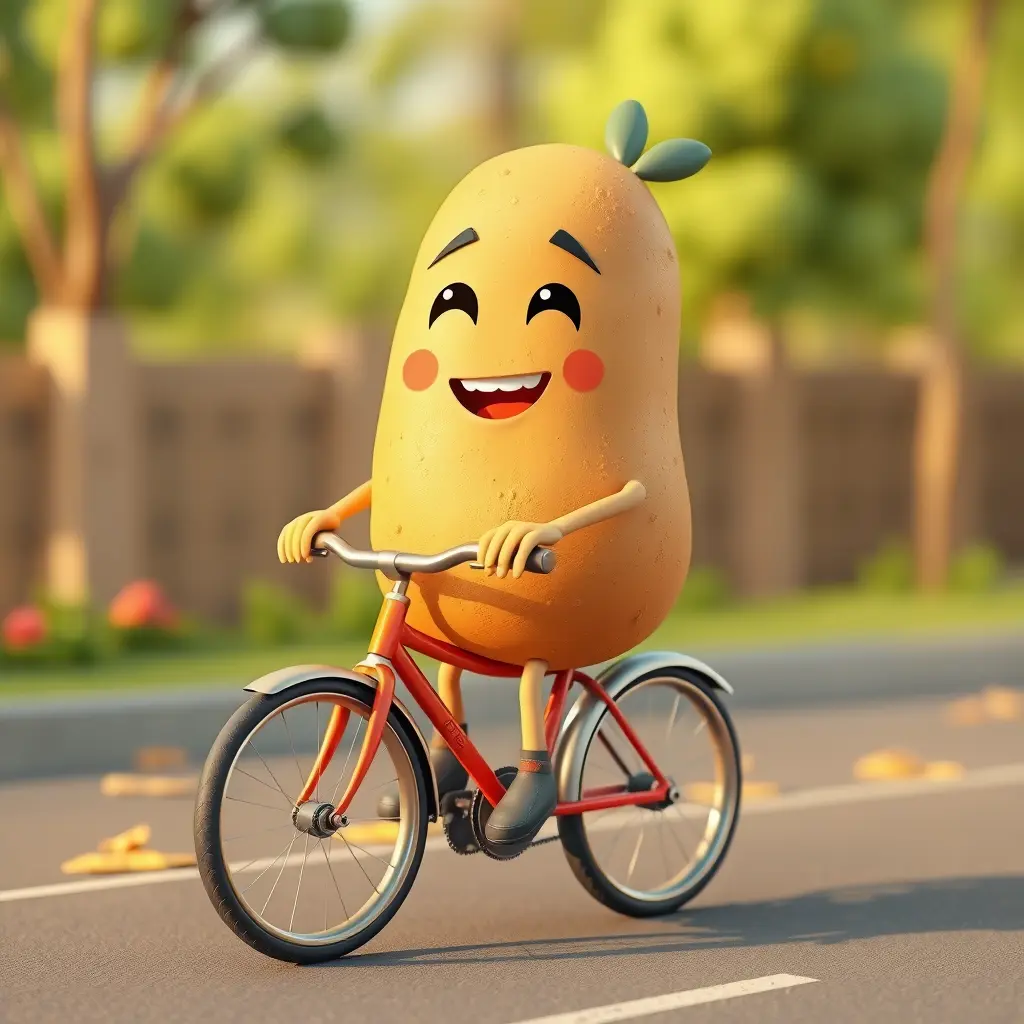 3D character، happy potato - Gulf Picasso | بيكاسو الخليج