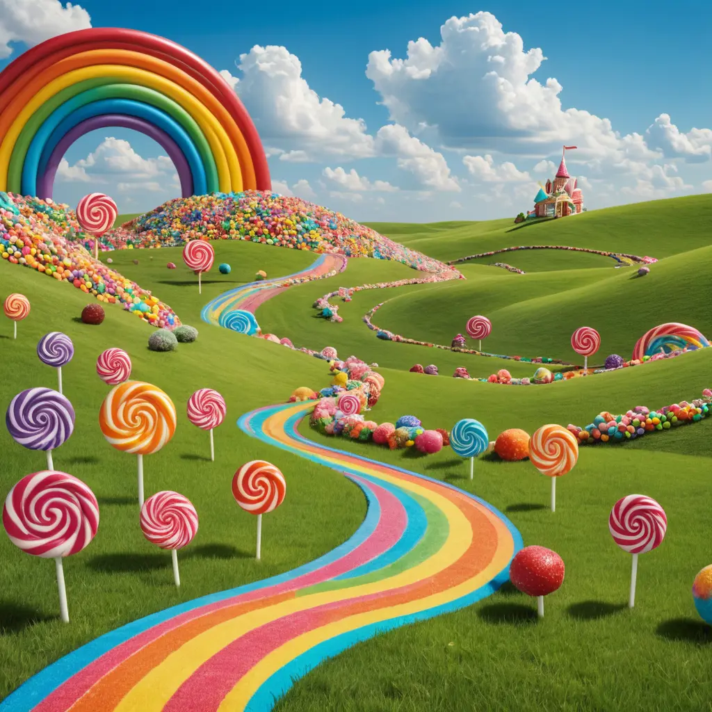 Beautiful candy land landscape with - Gulf Picasso | بيكاسو الخليج