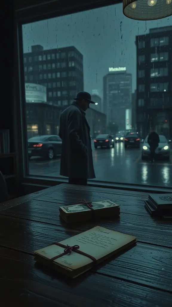 A noir-inspired rainy cityscape at - Gulf Picasso | بيكاسو الخليج