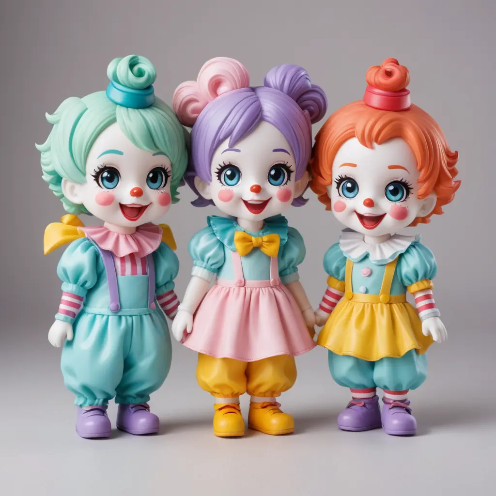 silly goofy chibi pastel clown - Gulf Picasso | بيكاسو الخليج