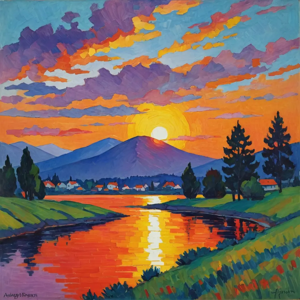 Sunrise in the east. fauvism - Gulf Picasso | بيكاسو الخليج