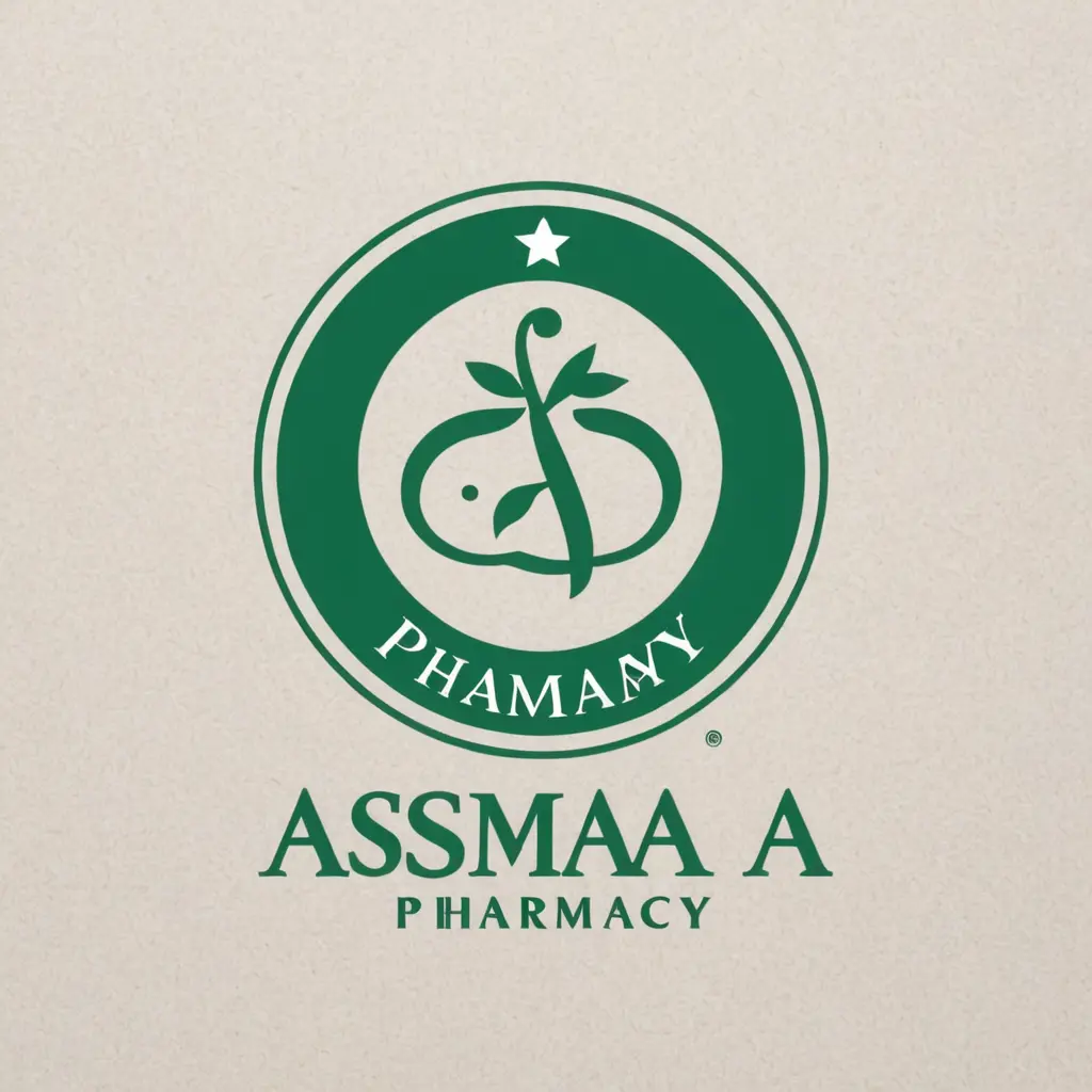 شعار لصيدلية اسمها Asmaa Pharmacy - بيكاسو الخليج | Gulf Picasso