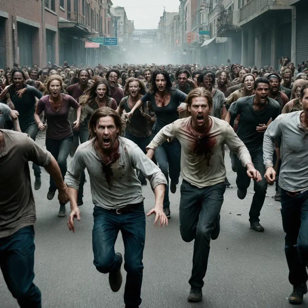 A group of zombies running - Gulf Picasso | بيكاسو الخليج