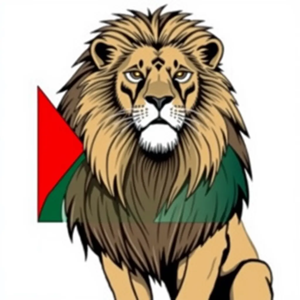 اسد حول بطنه علم - بيكاسو الخليج | Gulf Picasso