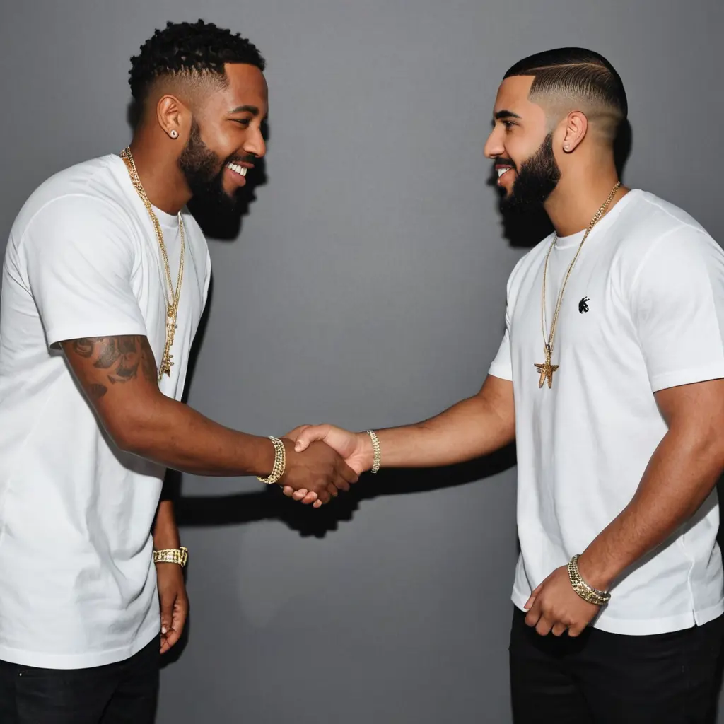 Kendrick lamar and drake shaking - Gulf Picasso | بيكاسو الخليج