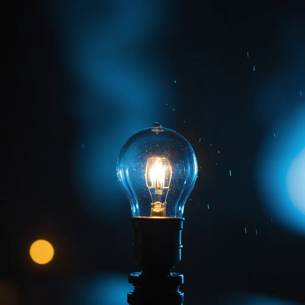 "An incandescent light bulb emitting - Gulf Picasso | بيكاسو الخليج