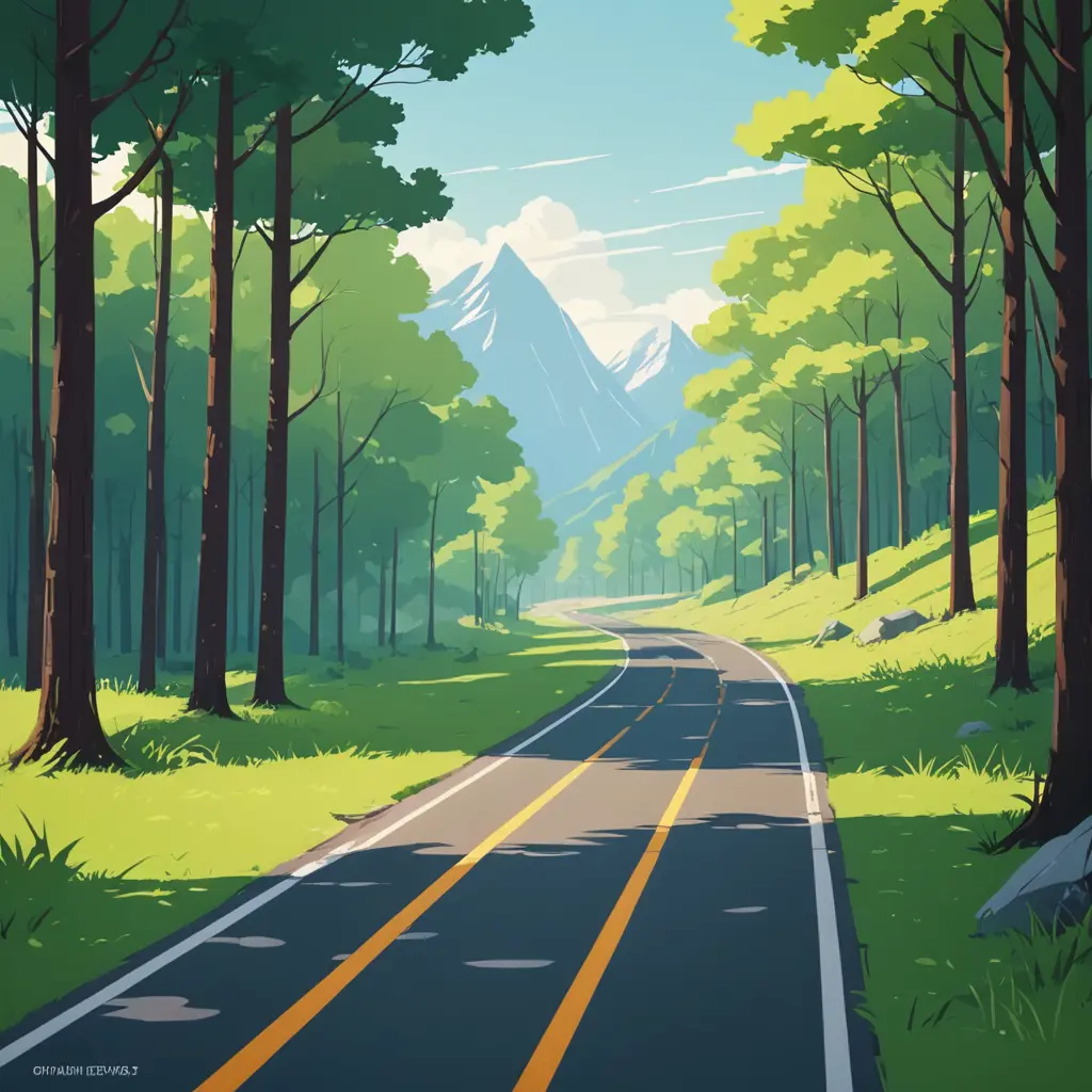 2d race road with nature - Gulf Picasso | بيكاسو الخليج