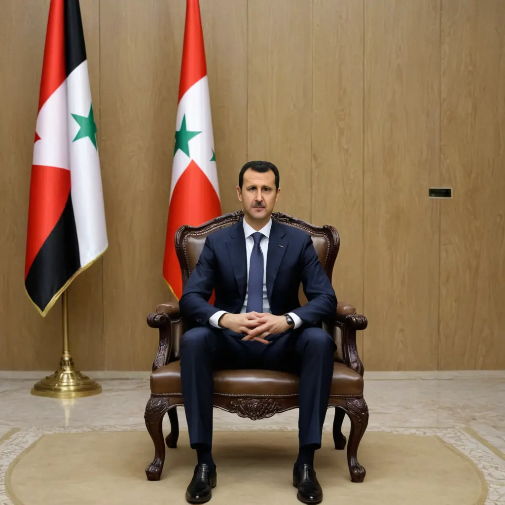 اسد جالس ع كرسي وخلفه - بيكاسو الخليج | Gulf Picasso