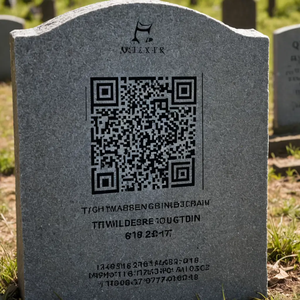 qr code on the tombstone - Gulf Picasso | بيكاسو الخليج